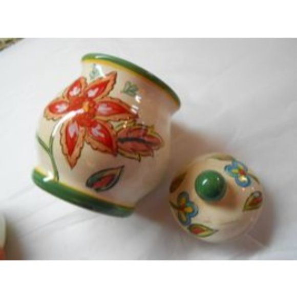 Maxcera | Dining | Maxcera Vanilla Chintz Floral Flowers Leaves Sugar ...